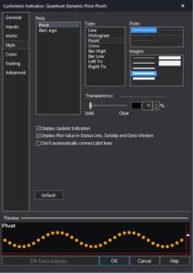 How to Configure Dynamic Price Pivots Indicator for TradeStation | Quantum